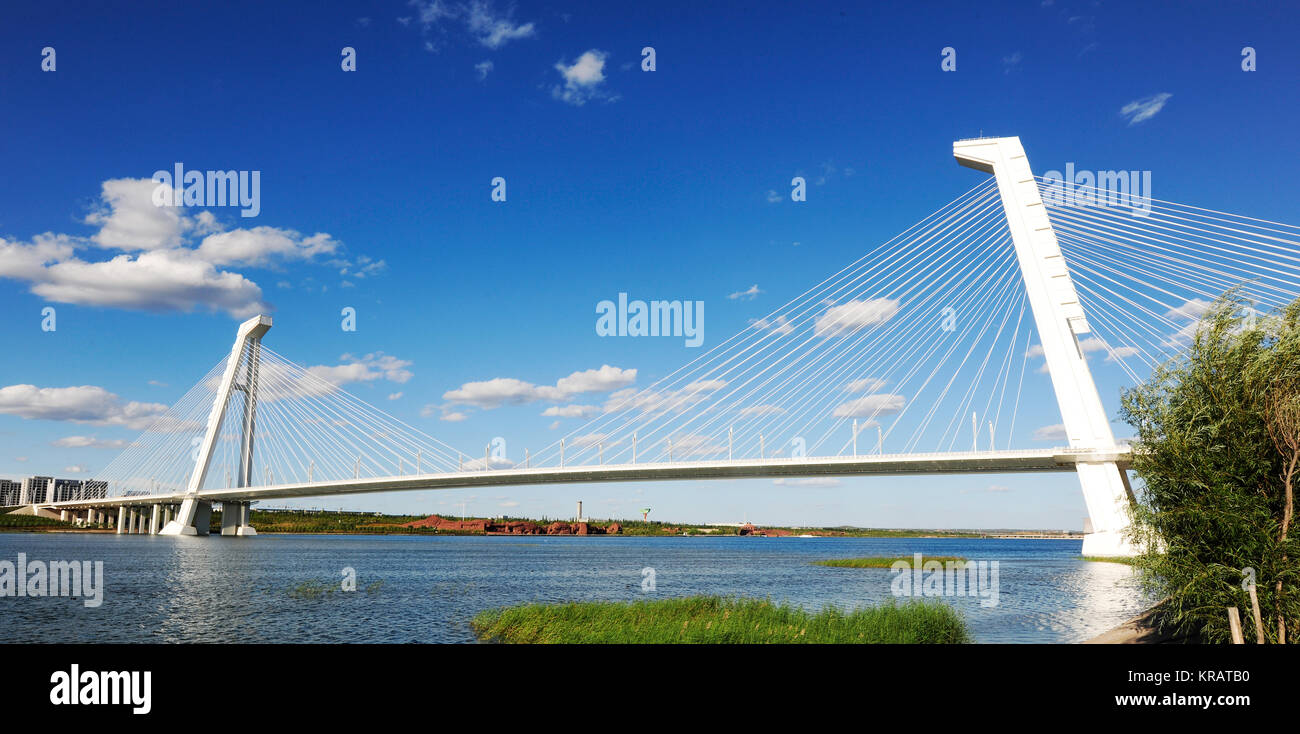 Erdos bridge in Inner Mongolia Stock Photo - Alamy