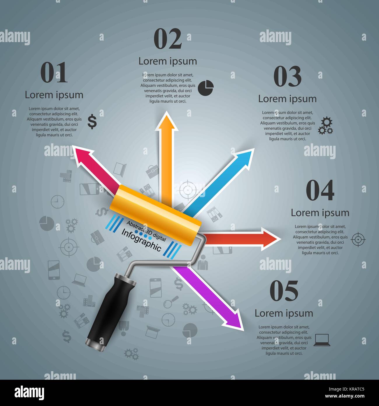 Roller paint, brush icon. Business infographics Stock Vector Image ...
