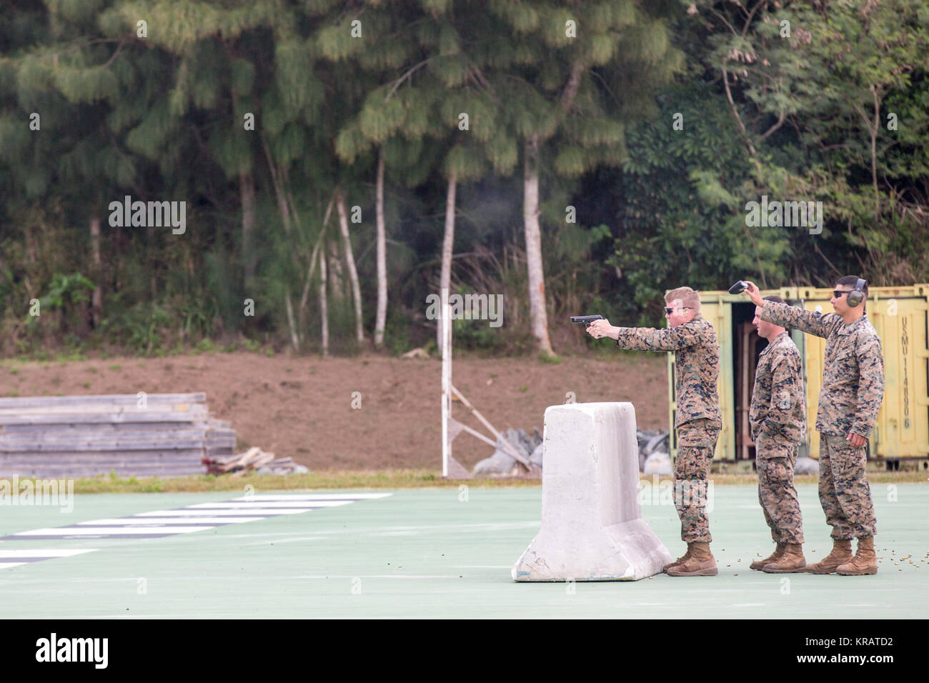 U.S. Marines with the USMC shooting team compete against various units ...