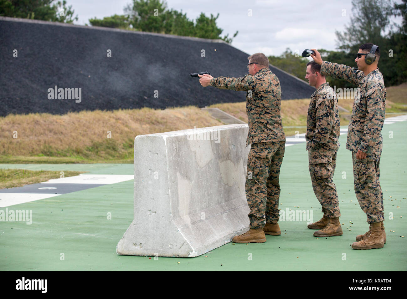 U.S. Marines with the USMC shooting team compete against various units ...