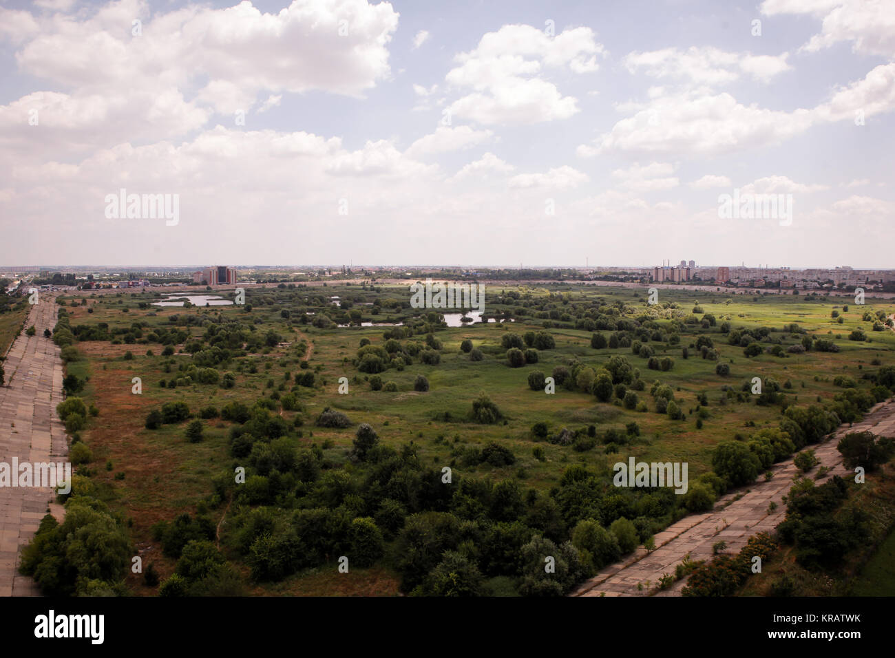Vacaresti wetlands in Bucharest, Romania, seen from above Stock Photo ...