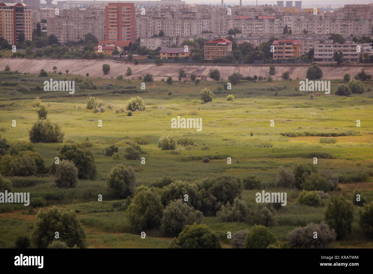 Vacaresti wetlands in Bucharest, Romania, seen from above Stock Photo ...