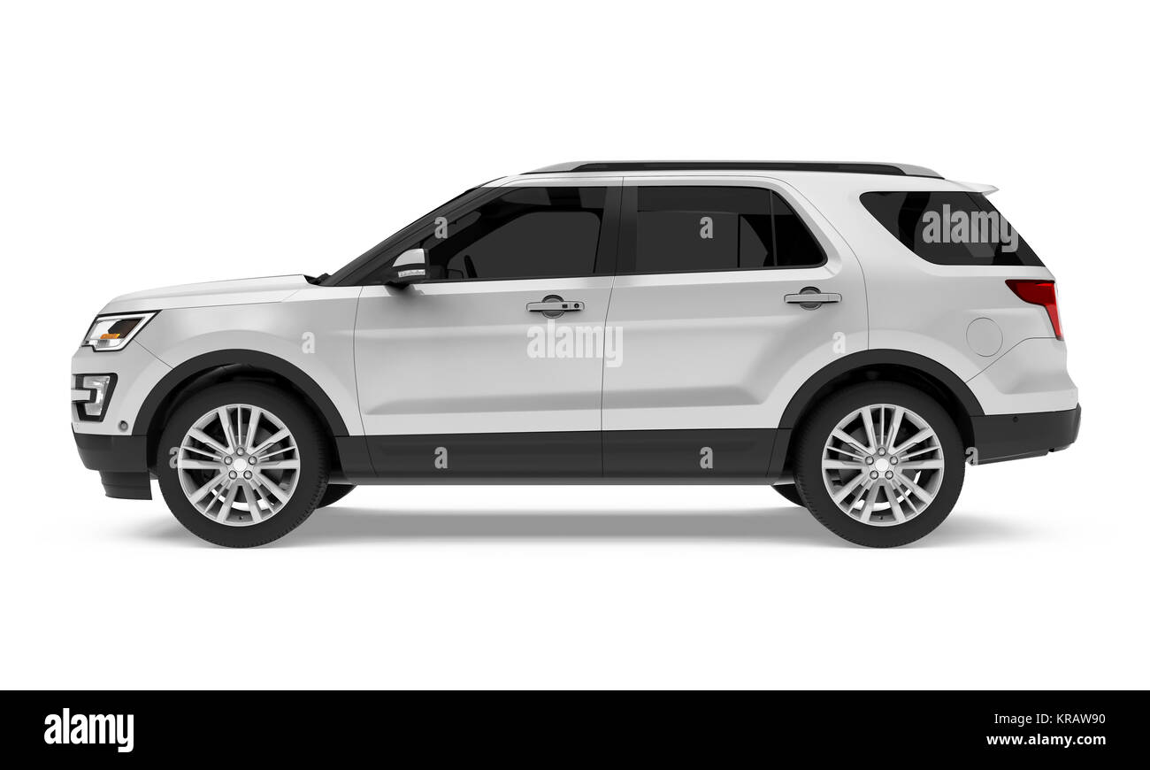 Silver SUV Car Isolated Stock Photo - Alamy