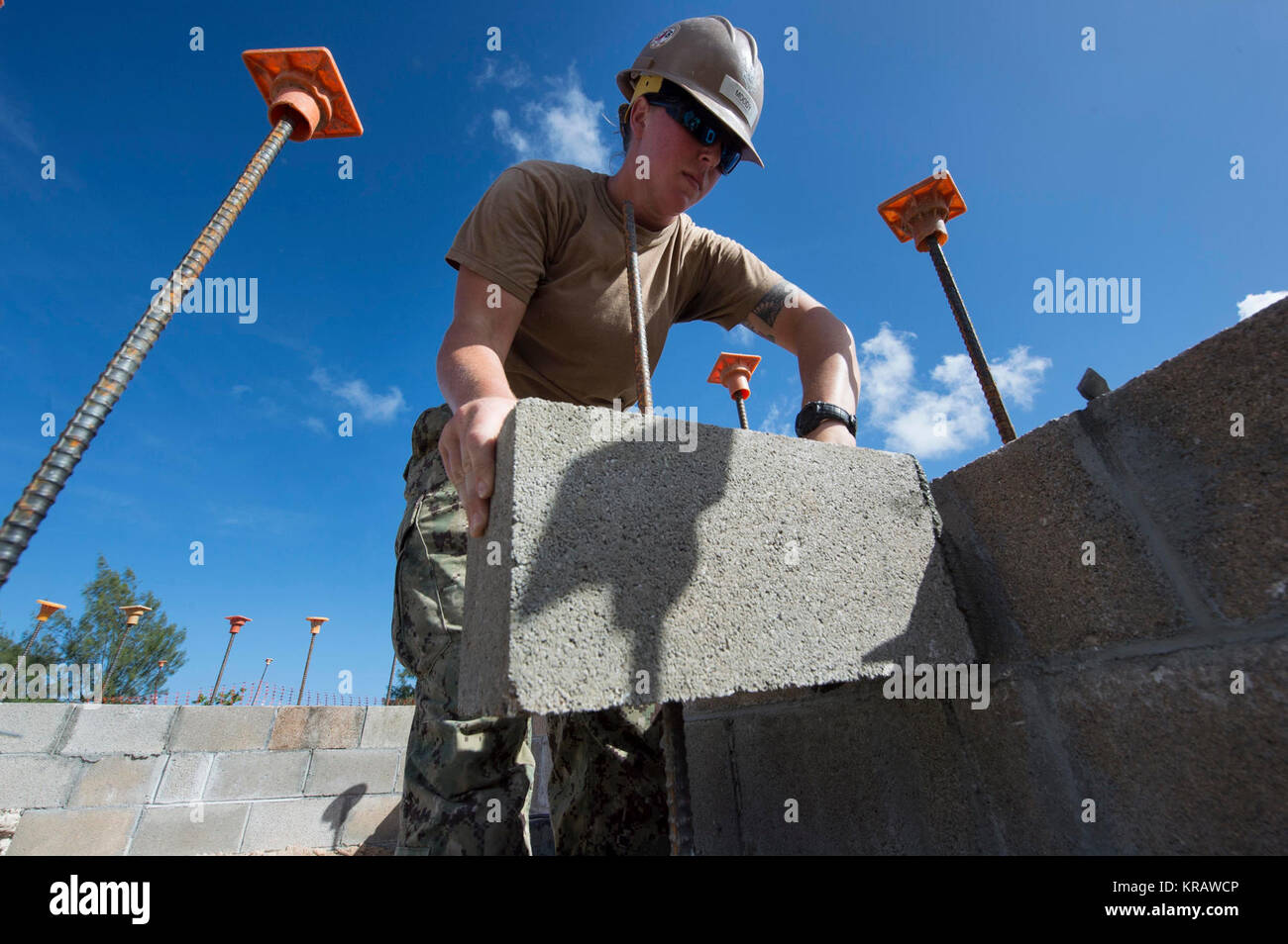 U.S. Navy Builder 2nd Class Taylor Moody, assigned to Naval Mobile ...