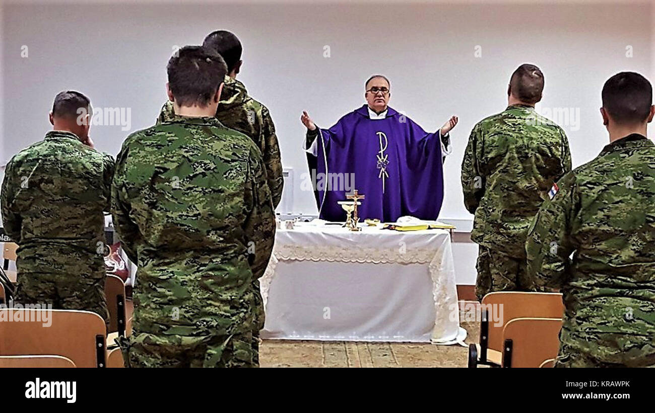 Slavic Rajic, Croatian military chaplain leads religious services to ...