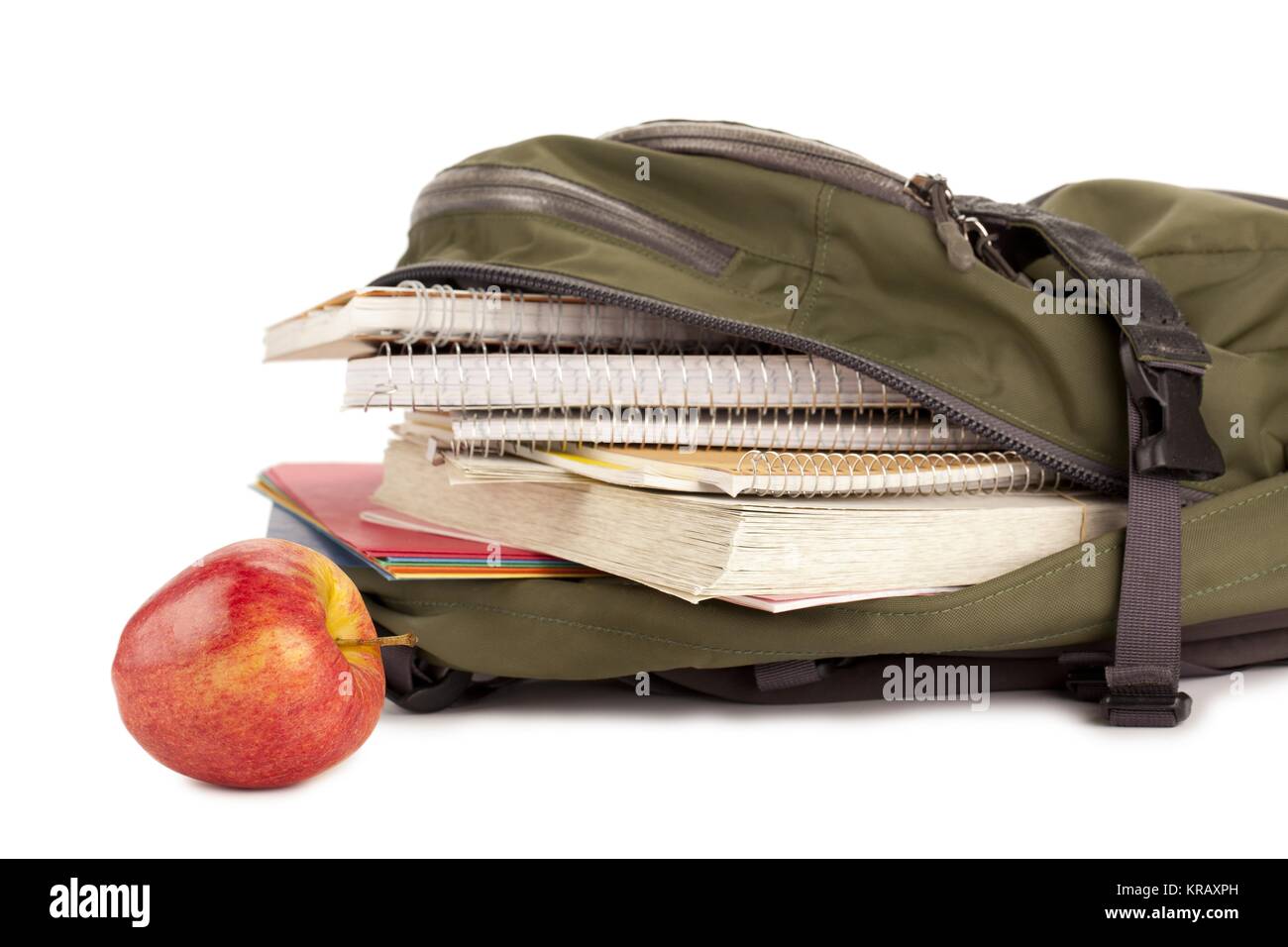 apple and school backpack Stock Photo - Alamy