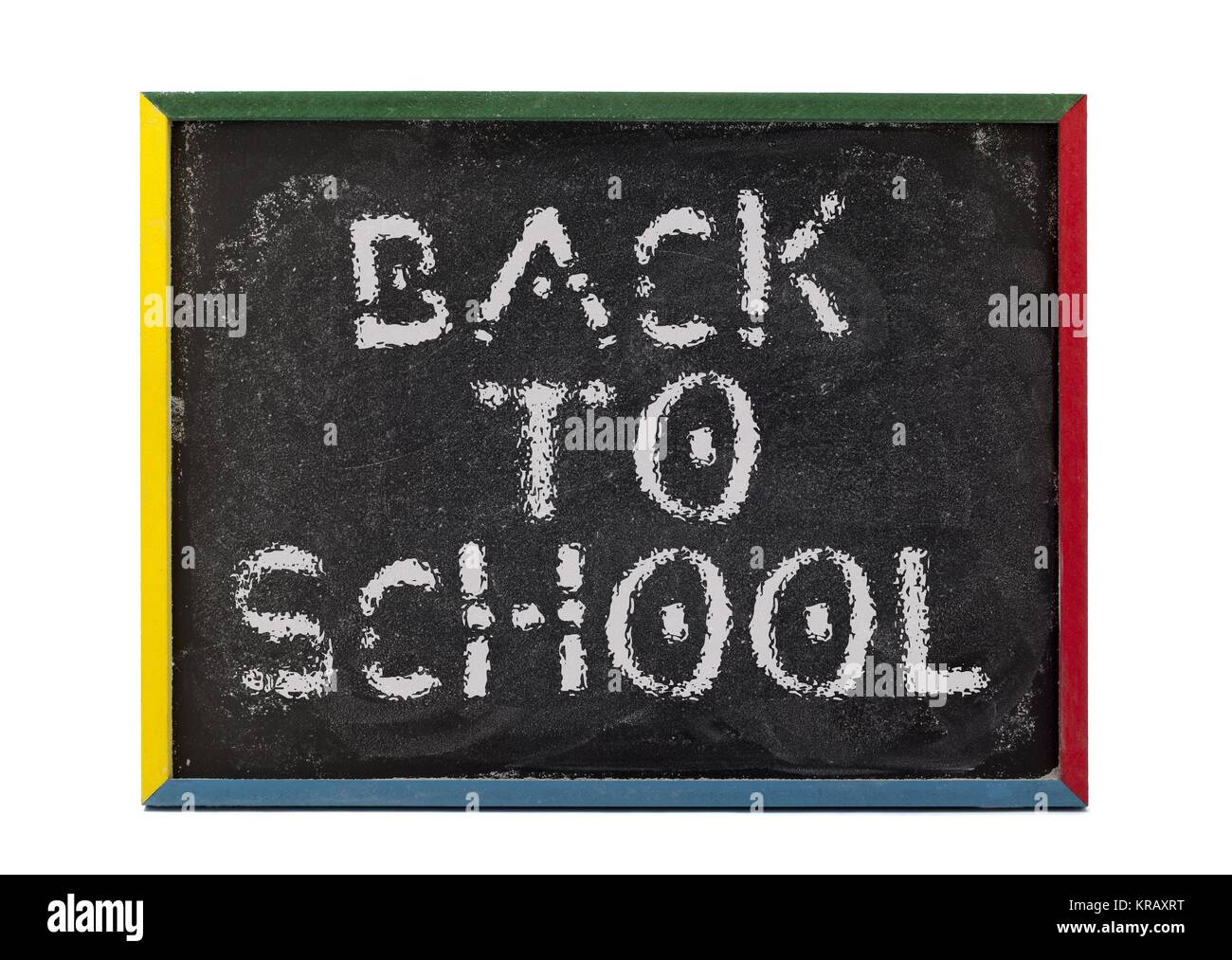 Back school written on chalkboard Cut Out Stock Images & Pictures - Alamy