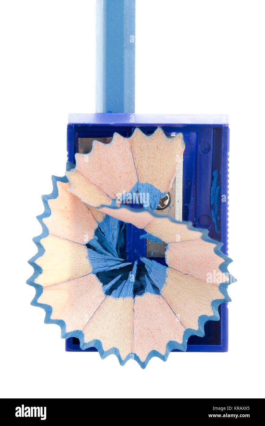 blue sharpener and pencil Stock Photo - Alamy