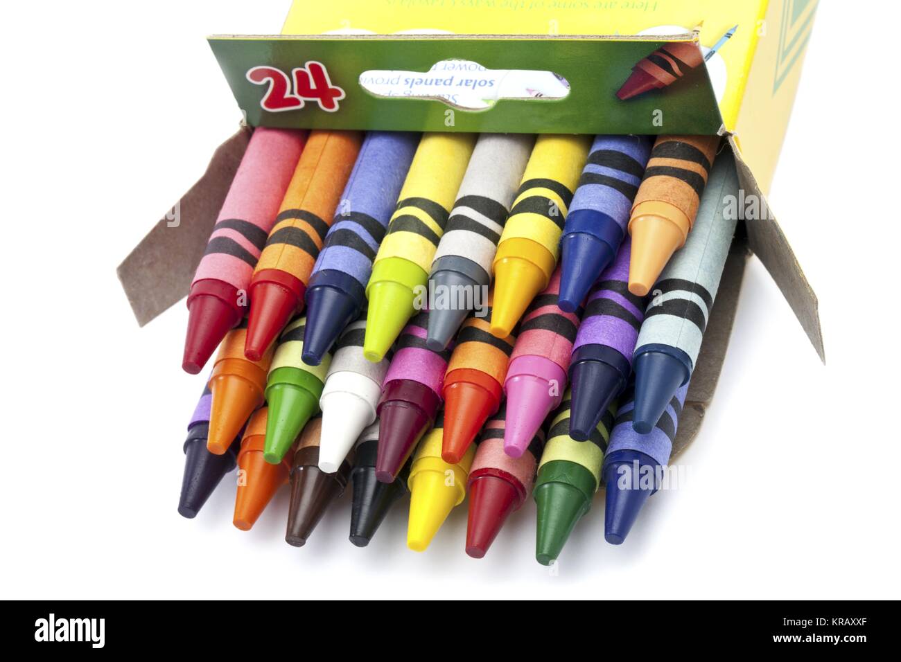 box of colorful crayons Stock Photo - Alamy
