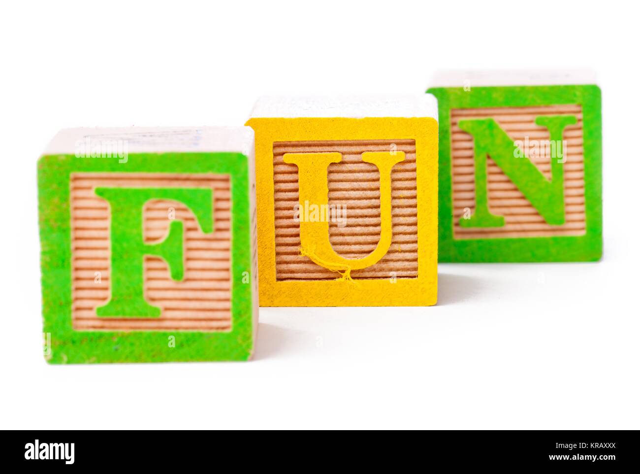 building blocks arranged to forma a word fun Stock Photo - Alamy