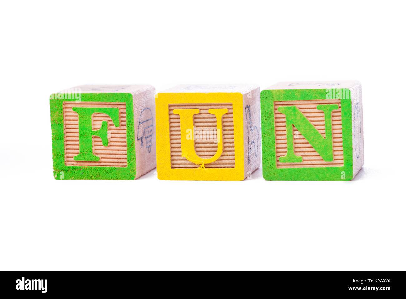building blocks forming a word fun Stock Photo - Alamy