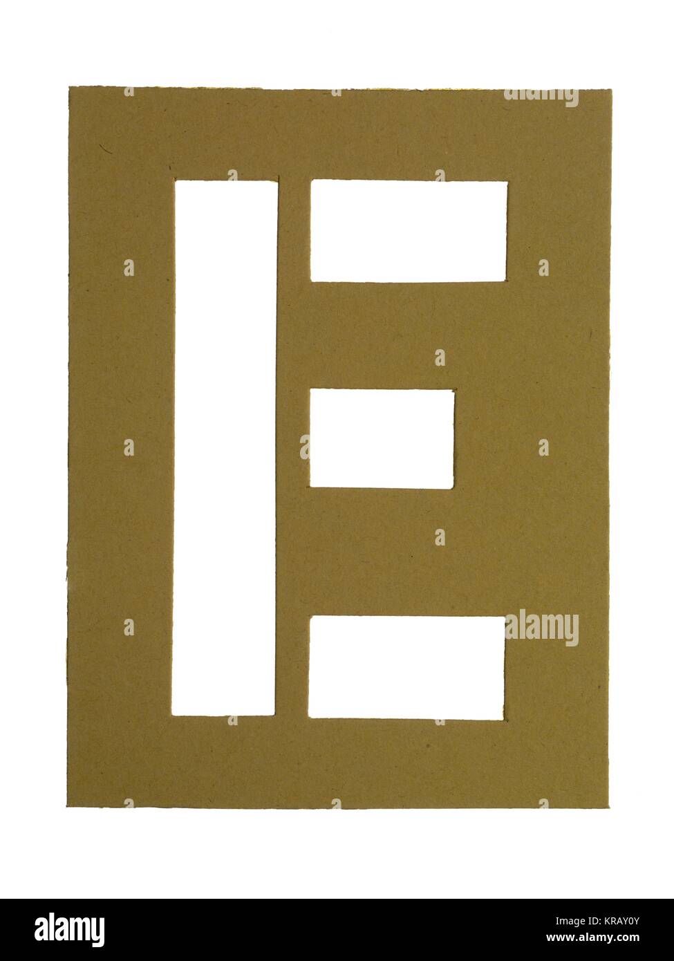 cardboard with cut out letter e Stock Photo - Alamy