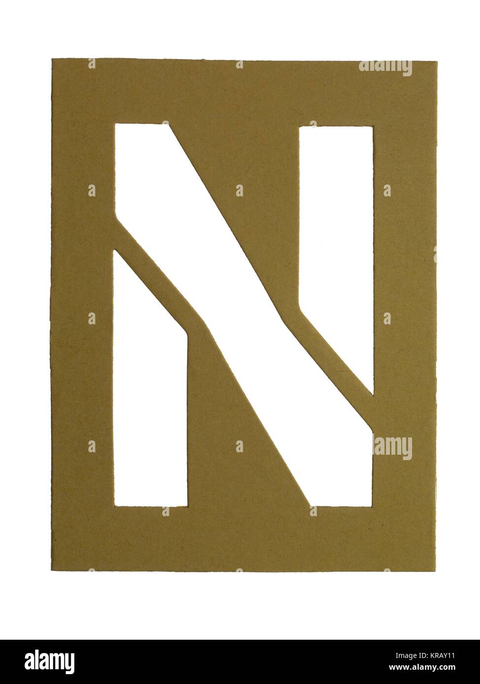 cardboard with cut out letter n Stock Photo - Alamy