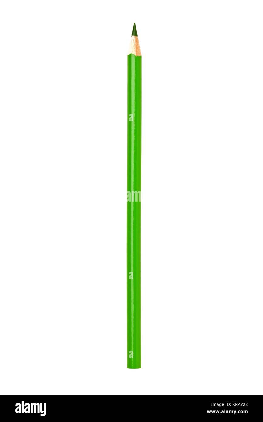 close up image of a long green color pencil Stock Photo - Alamy