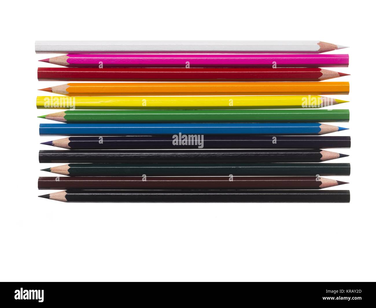 close up image of color crayons on white Stock Photo - Alamy