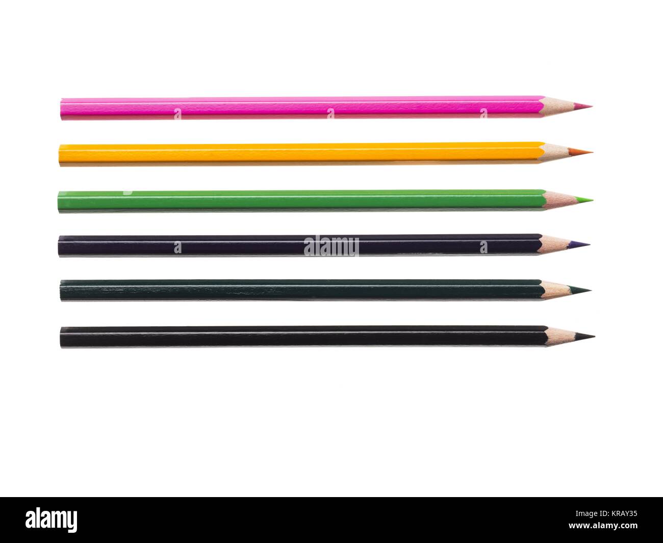 close up image of sharp color pencils on white Stock Photo - Alamy