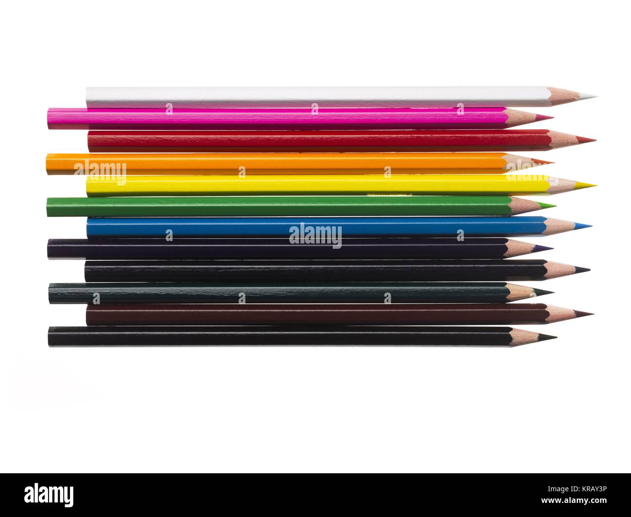 close up of color pencils on white background Stock Photo - Alamy