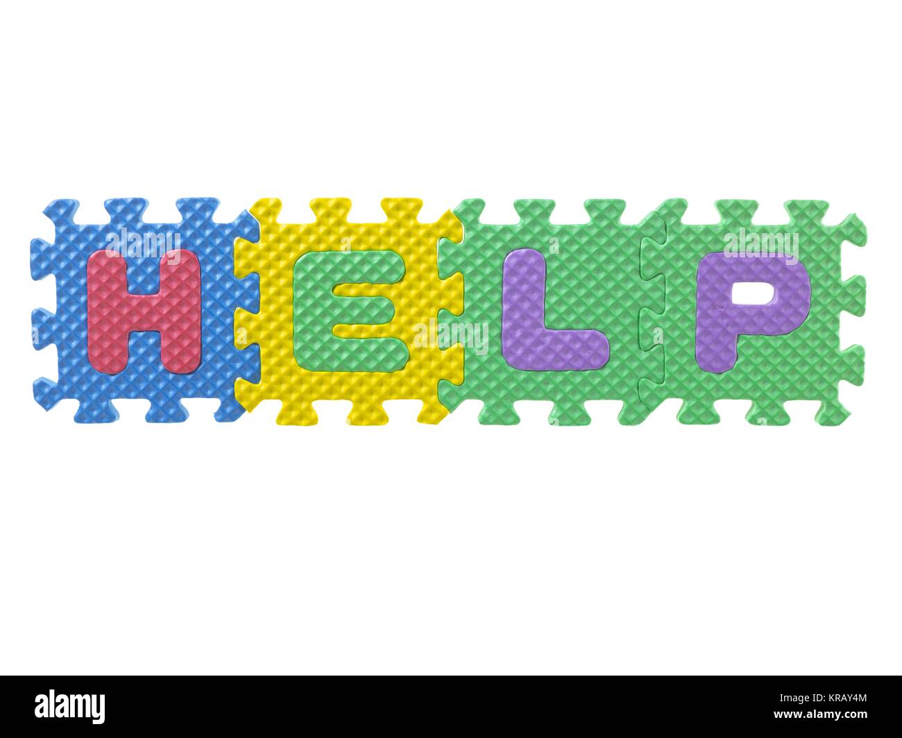 close up shot of a rubber puzzle forming a word live Stock Photo - Alamy