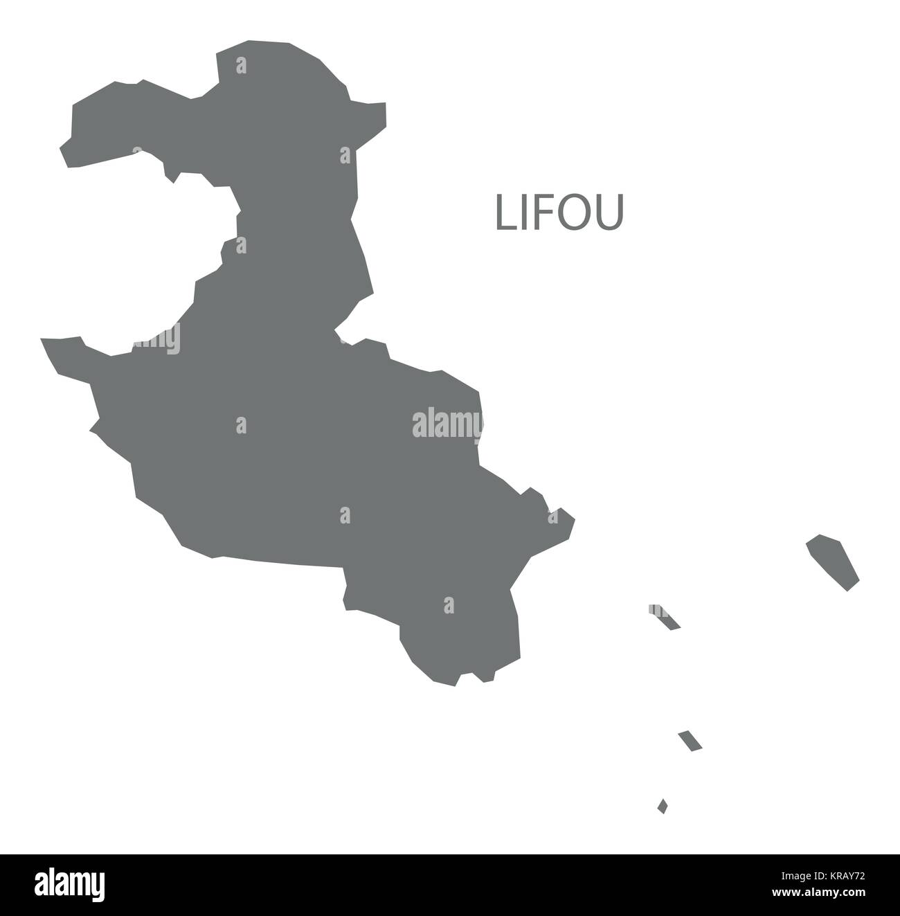 Lifou map of New Caledonia grey illustration silhouette shape Stock ...