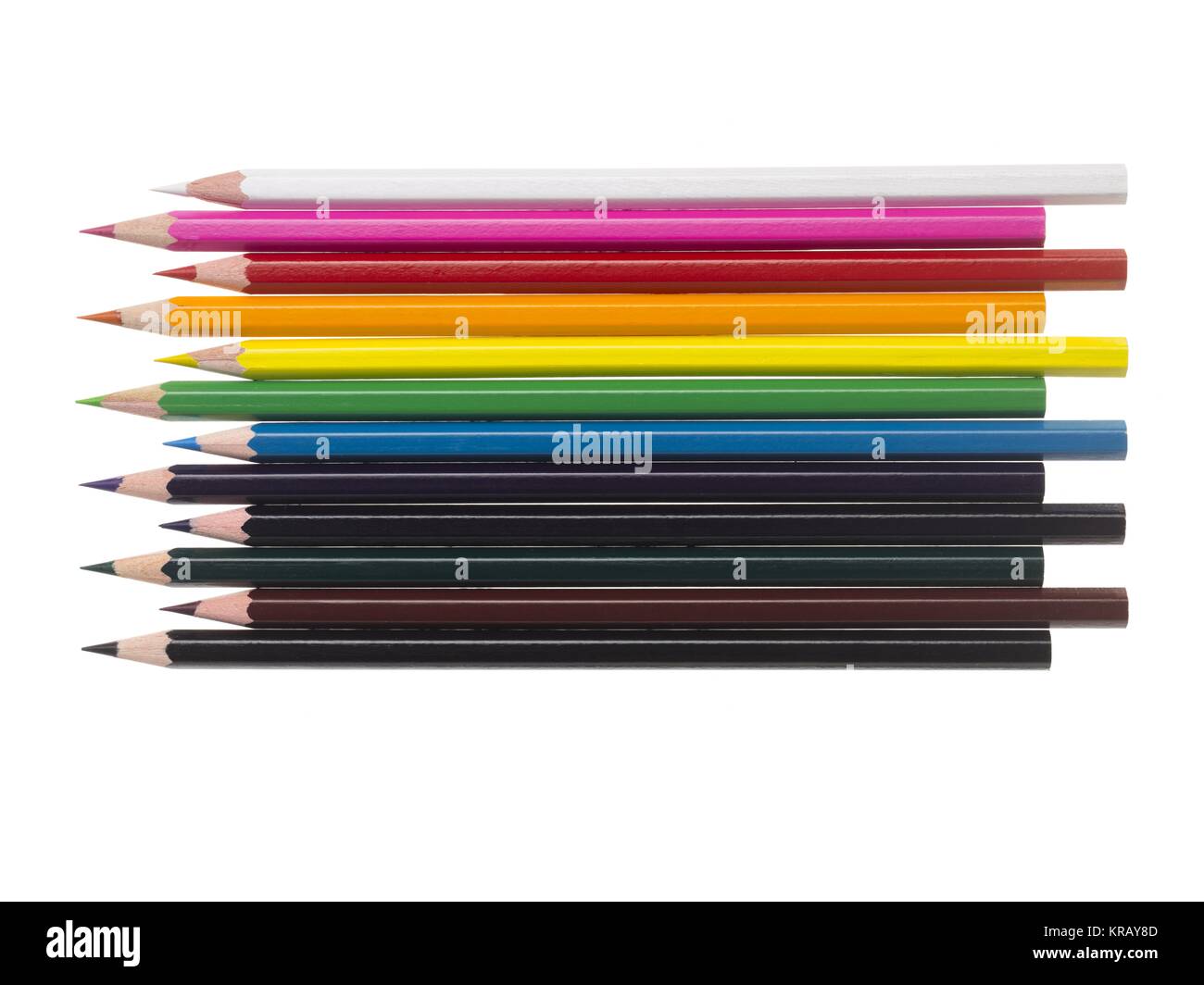 Arranged pencils Cut Out Stock Images & Pictures - Alamy