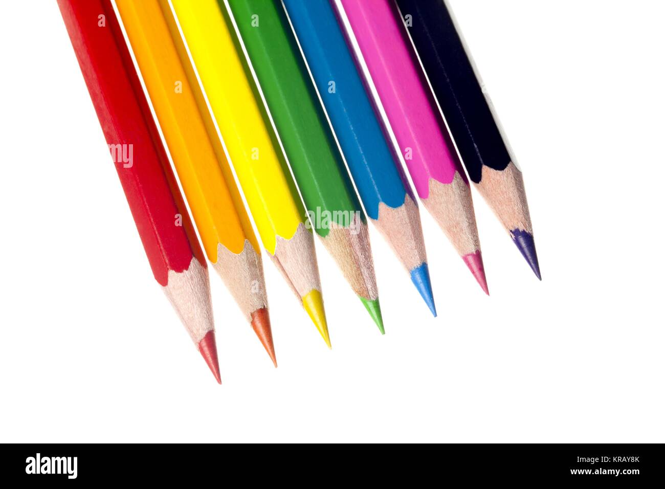 color pencils in a row Stock Photo - Alamy