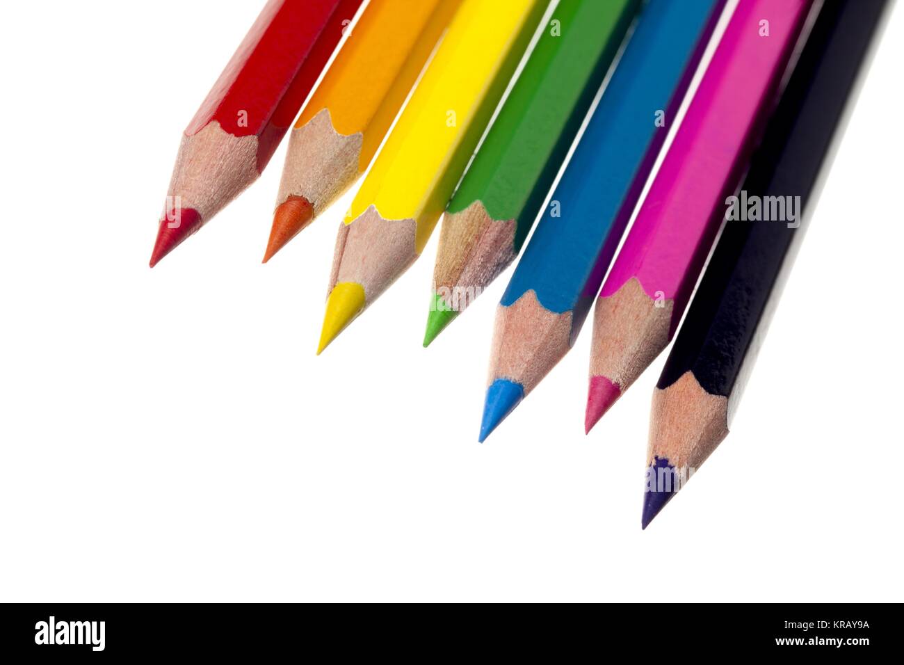 color pencils on white Stock Photo - Alamy