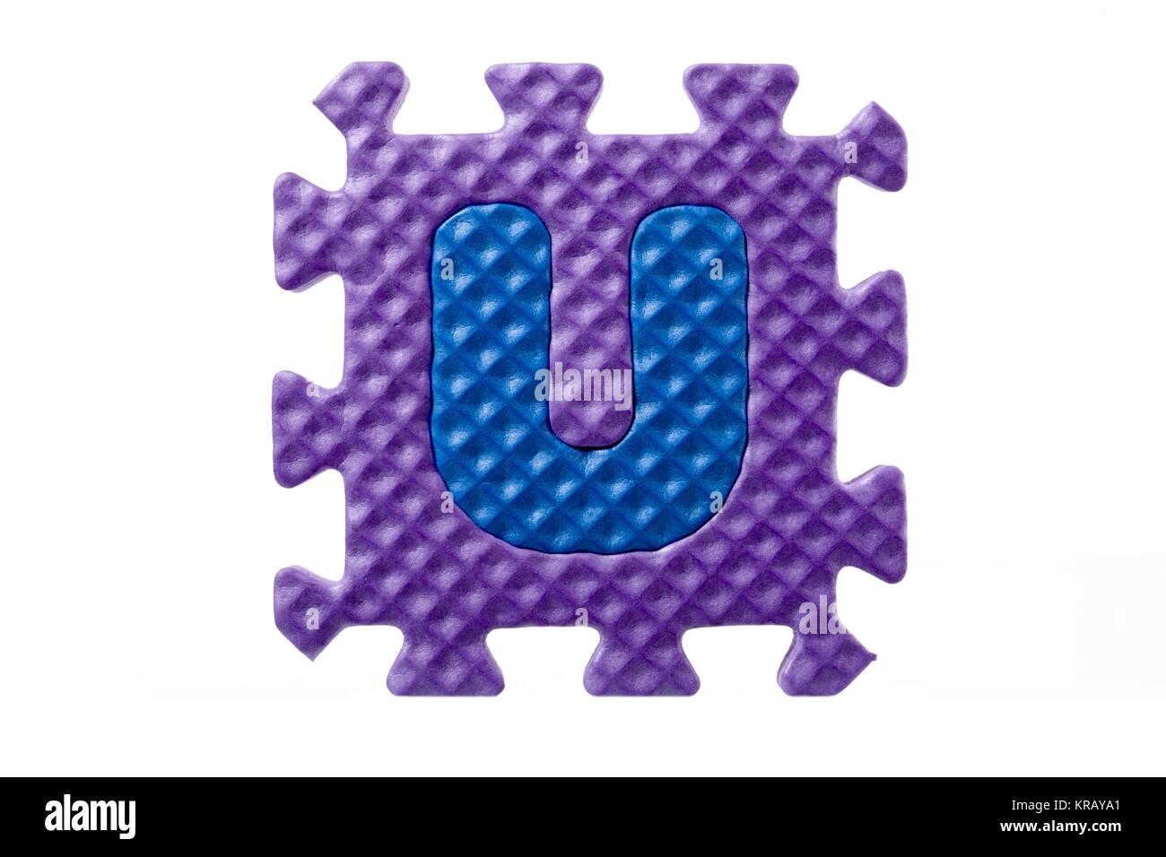 colored letter u puzzle piece Stock Photo - Alamy