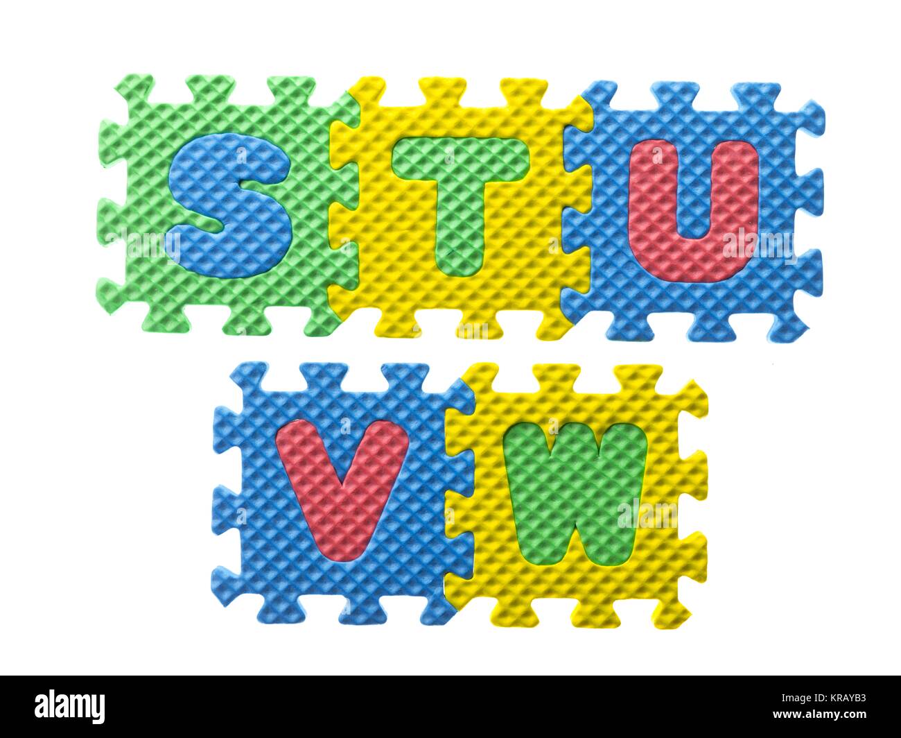 colorful alphabets of foam puzzle Stock Photo - Alamy