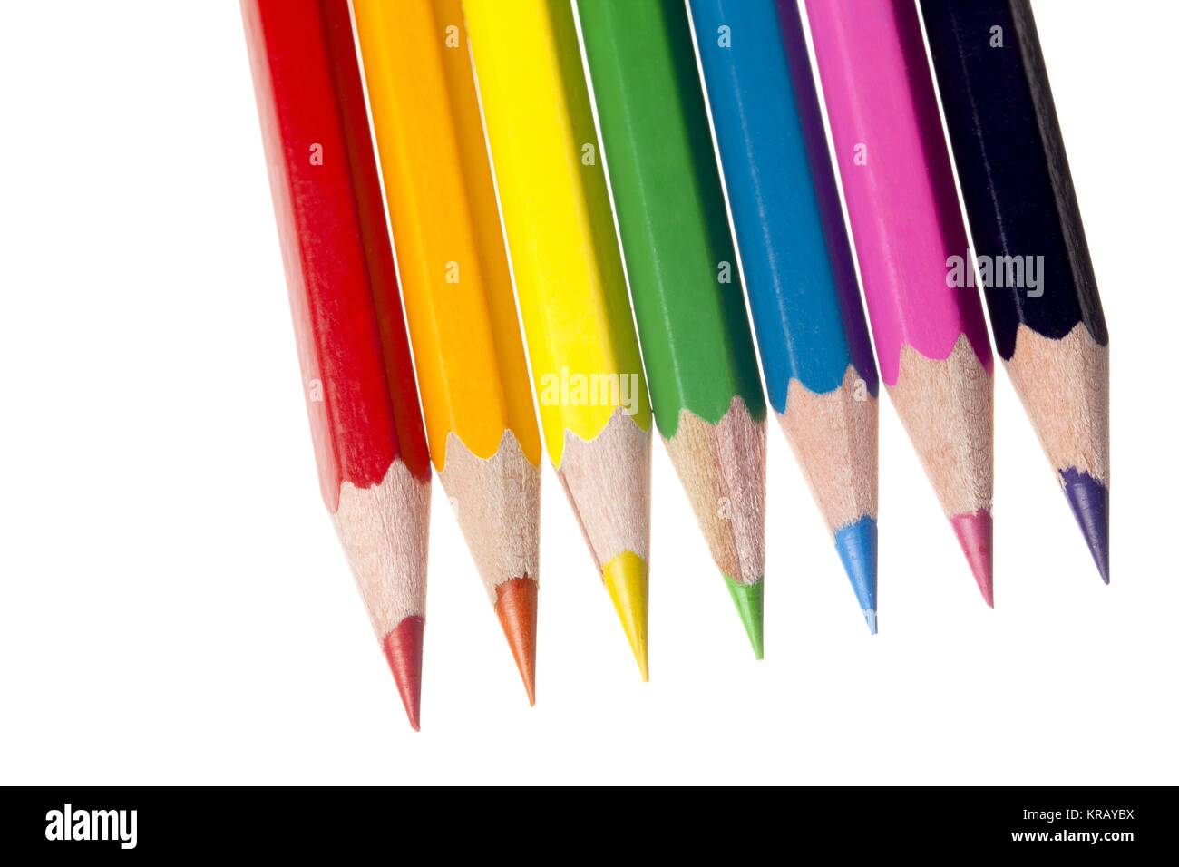 colorful crayon pencils Stock Photo - Alamy