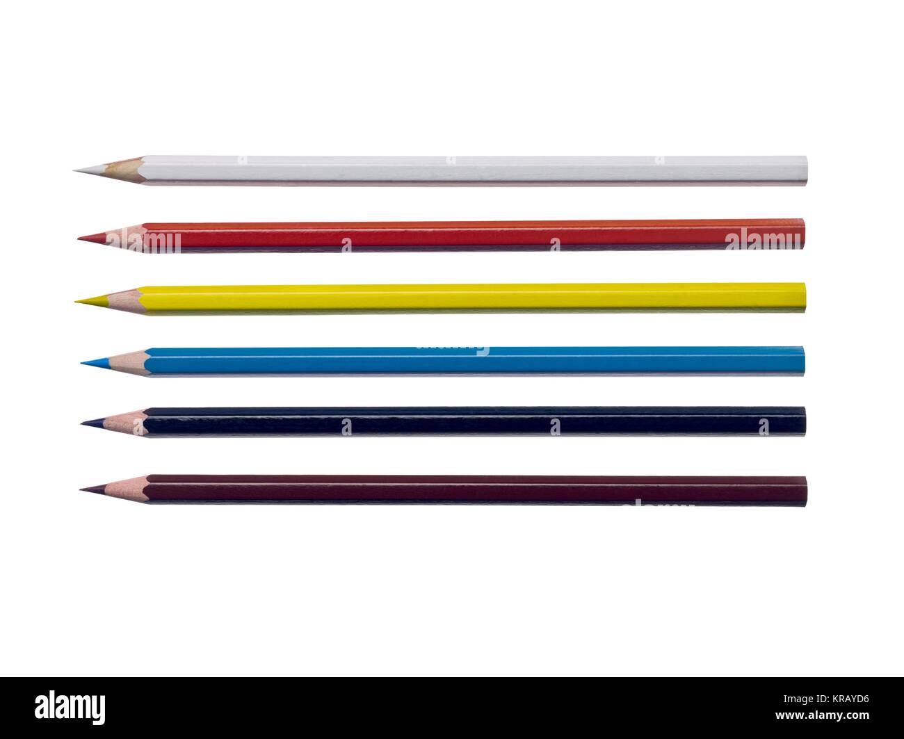 colorful pencil arranged on white Stock Photo - Alamy