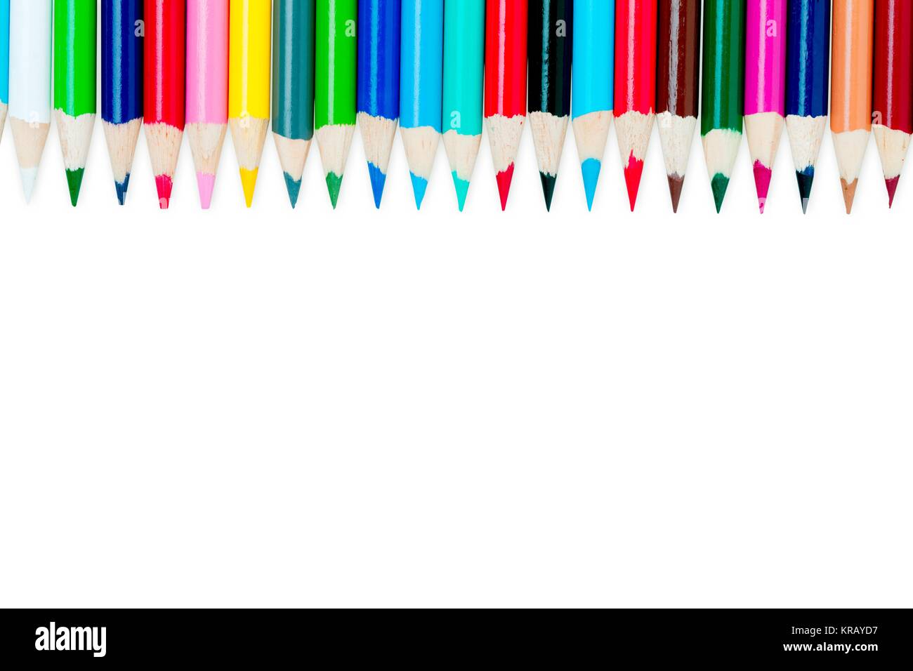 colorful pencil crayon border Stock Photo - Alamy