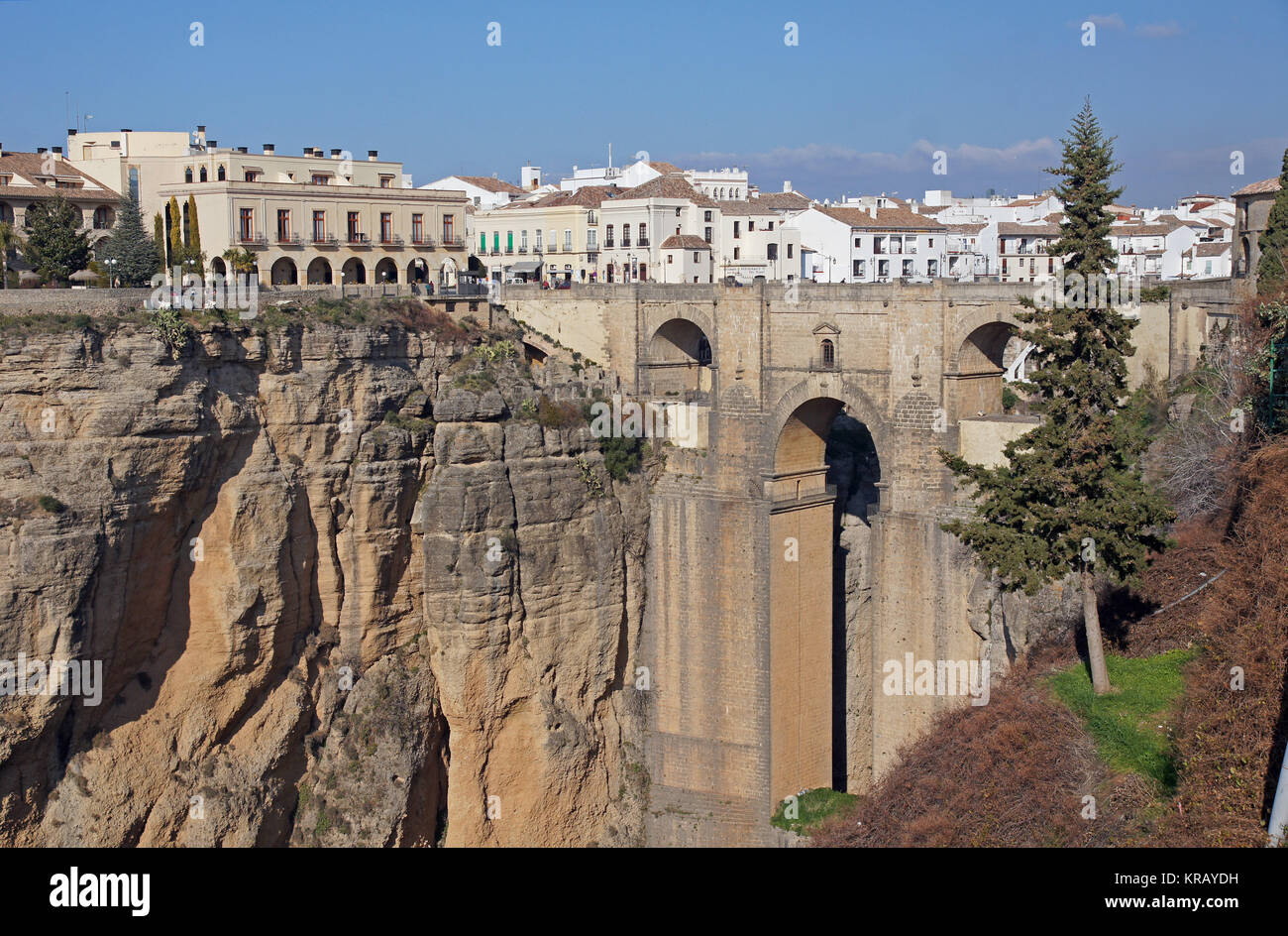 Bridge over deep gorge ronda hi-res stock photography and images - Alamy