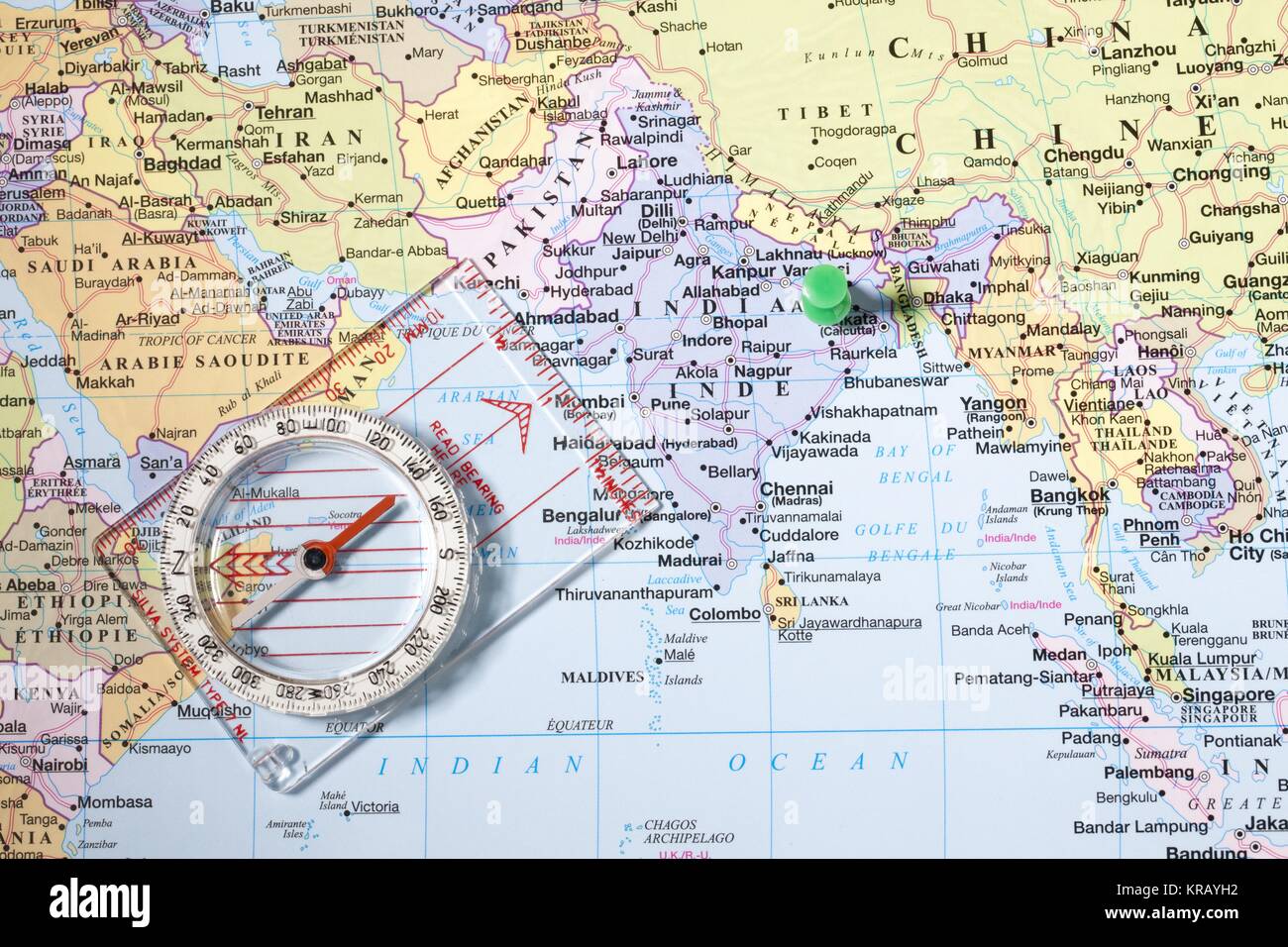 compass and map Stock Photo - Alamy