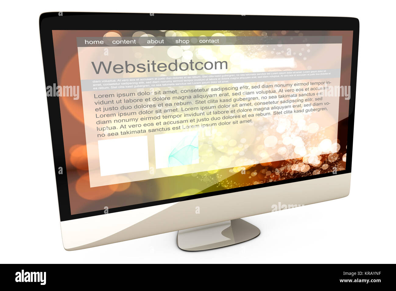 Computer with generic website Cut Out Stock Images & Pictures - Alamy