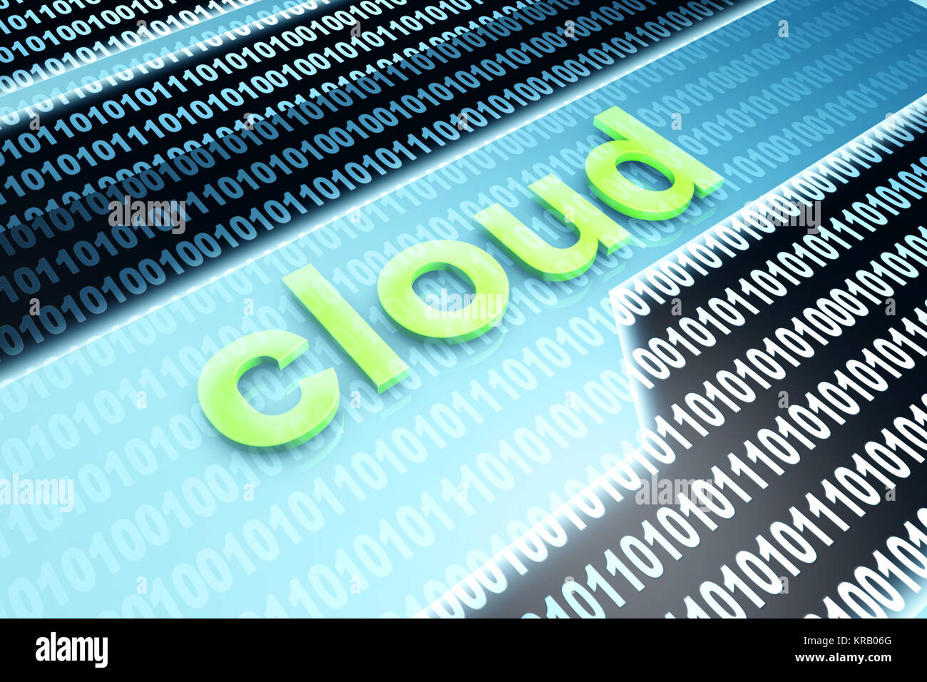 The word Cloud in front of a binary background Stock Photo - Alamy