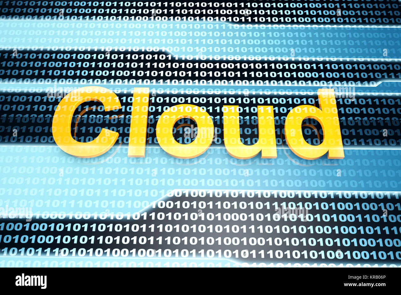 The word Cloud in front of a binary background Stock Photo - Alamy