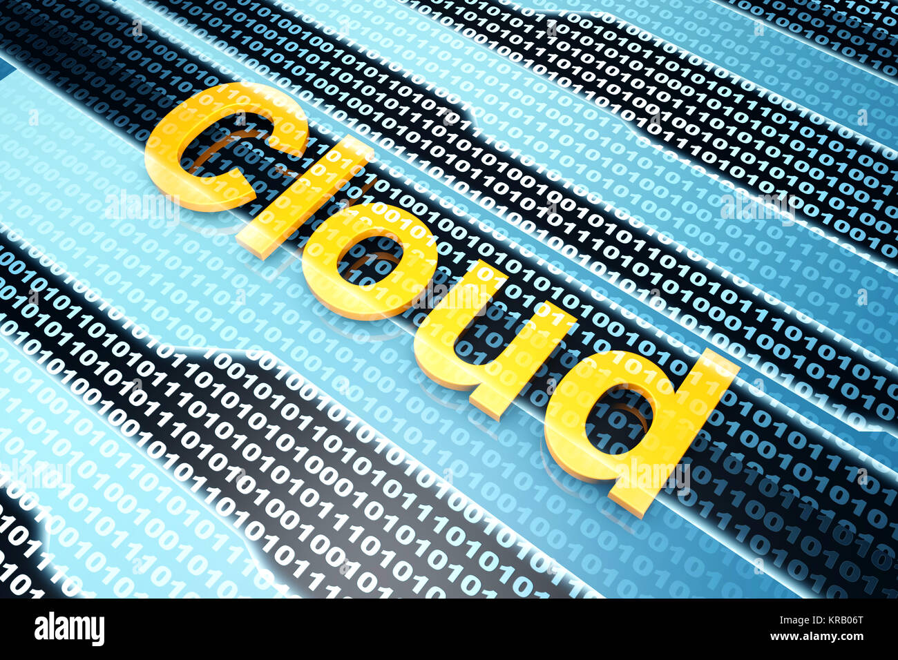 The word Cloud in front of a binary background Stock Photo - Alamy