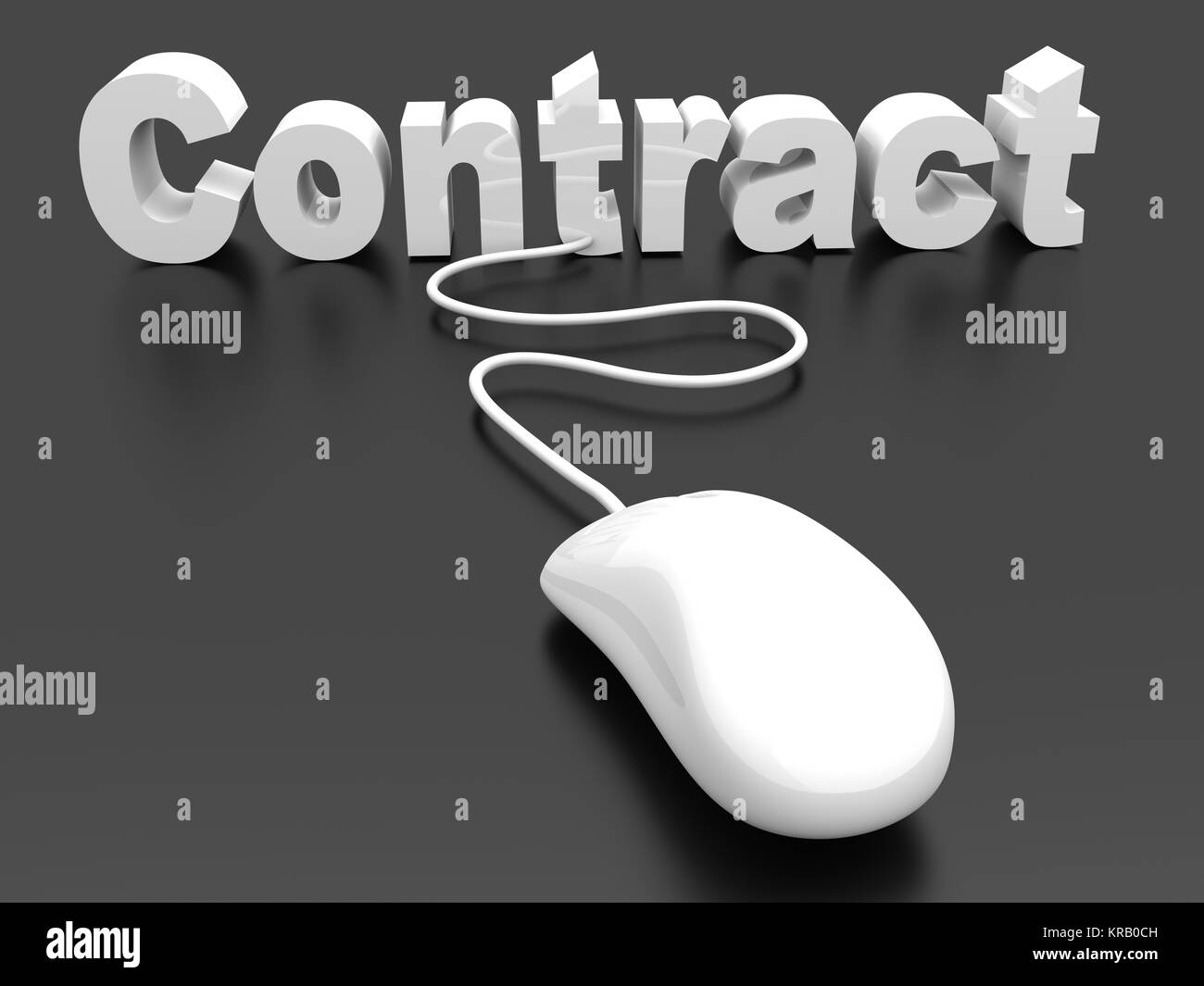 Contract online. 3D rendered Illustration Stock Photo - Alamy