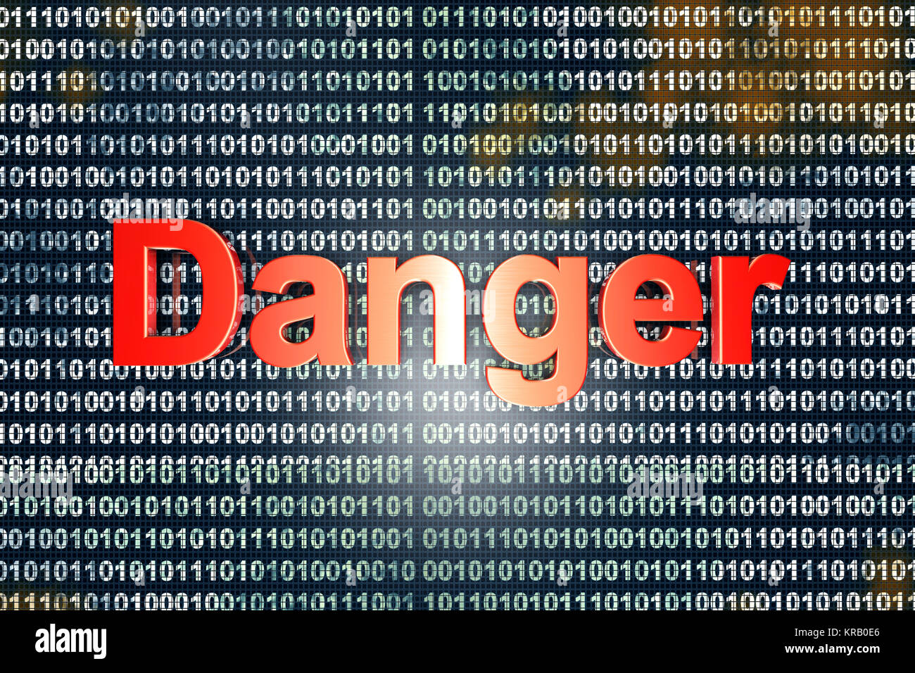 Danger sign over digital, binary code. 3D Illustration Stock Photo - Alamy