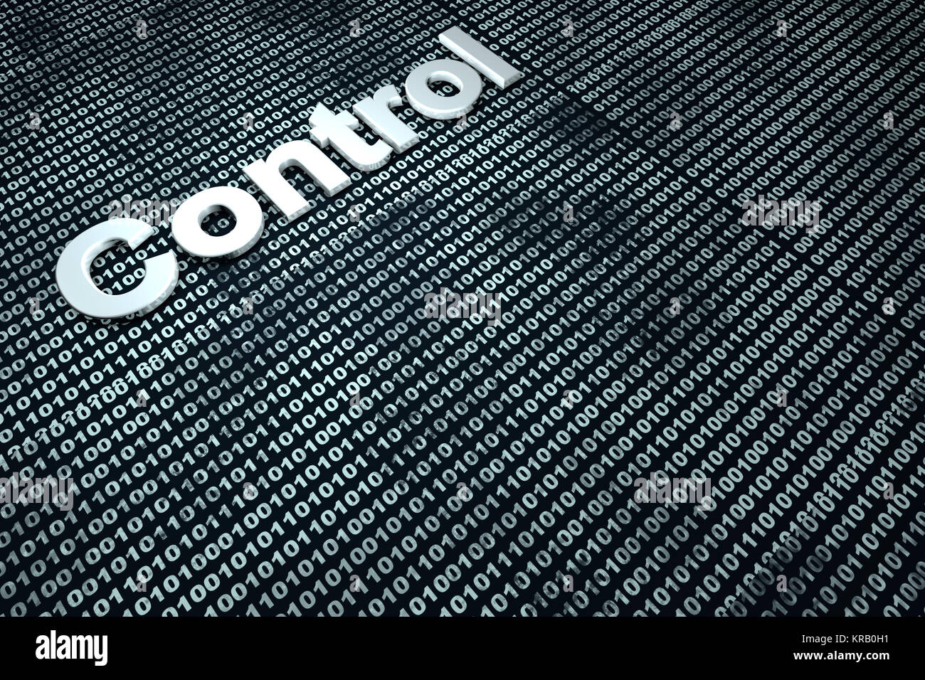 Control of binary, digital code. 3D Illustration Stock Photo - Alamy