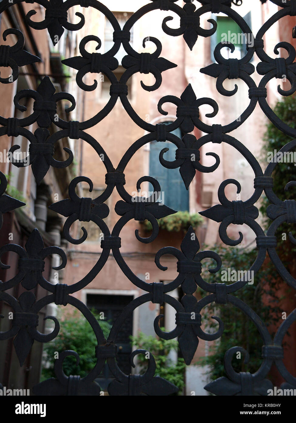 Hand made solid iron grill Stock Photo - Alamy