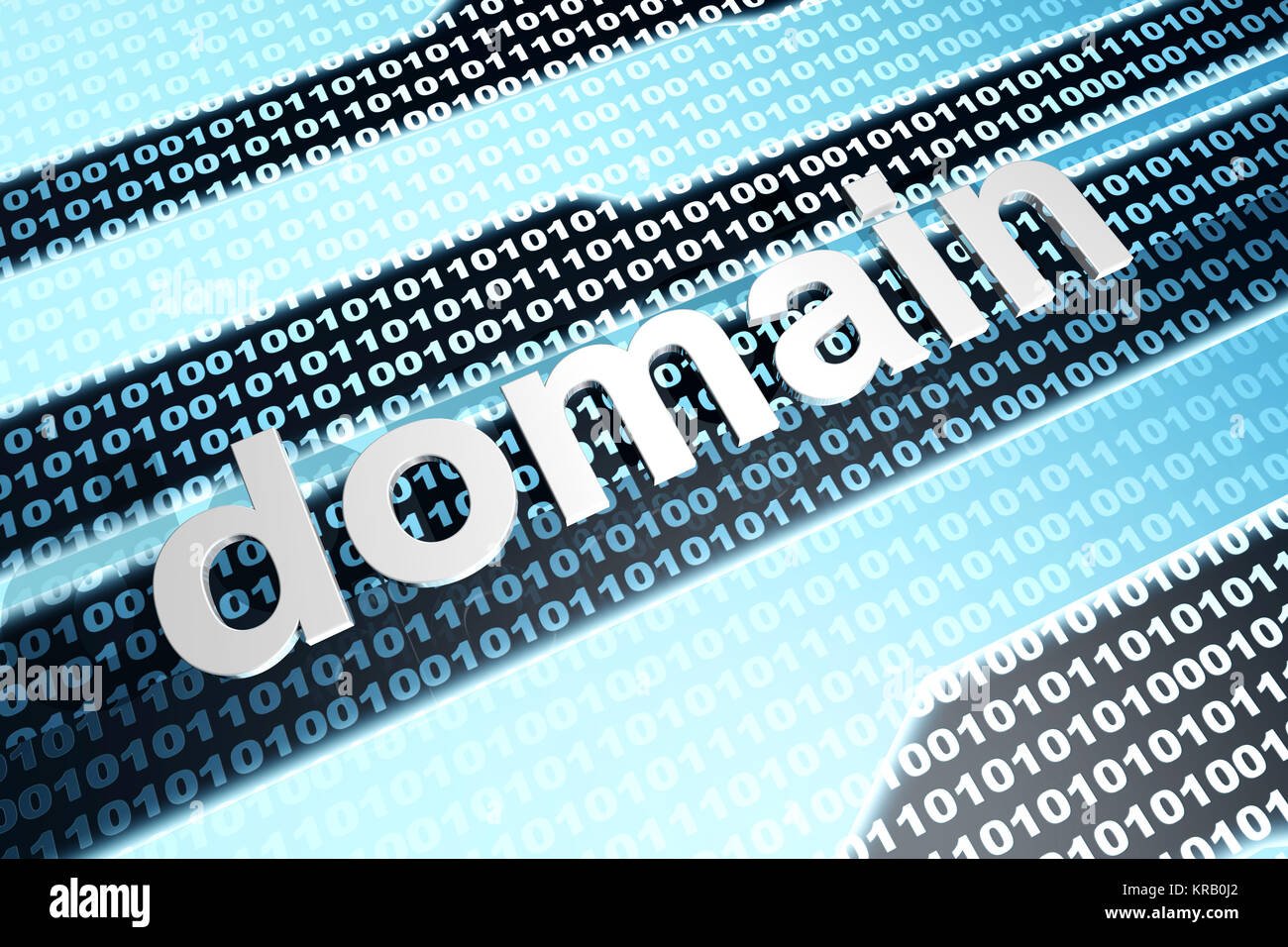 The word domain in front of a binary background Stock Photo - Alamy