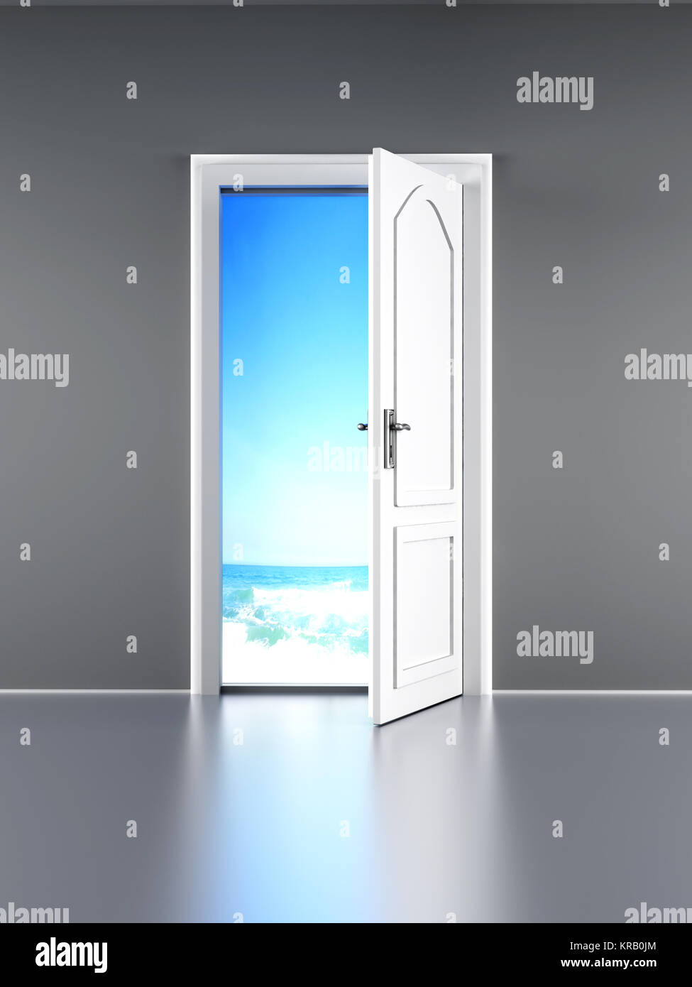 A open door to the Beach Stock Photo - Alamy