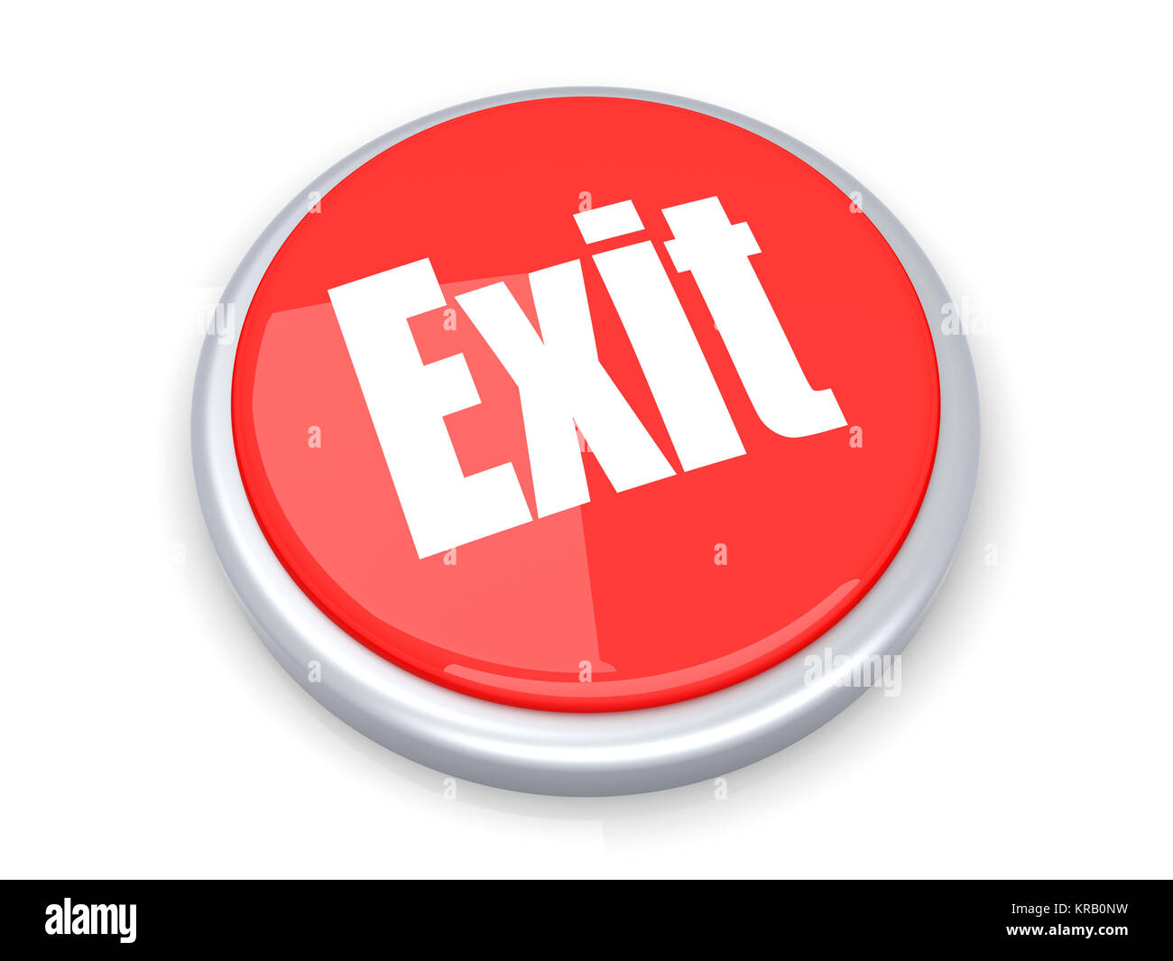 A exit button. 3D rendered illustration. Isolated on white Stock Photo ...