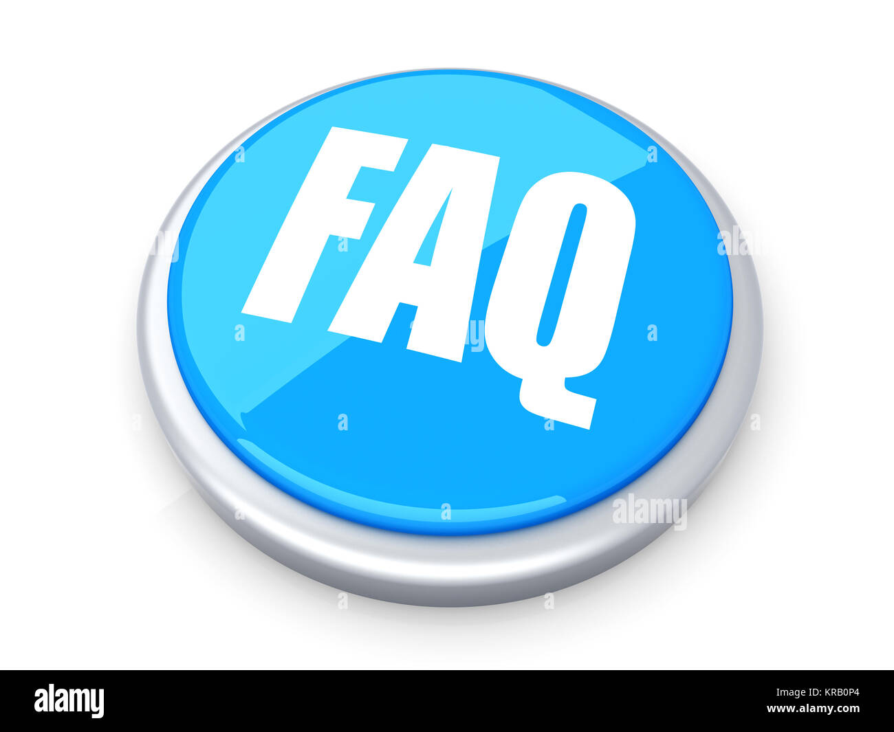 A FAQ button. 3D rendered illustration. Isolated on white Stock Photo ...