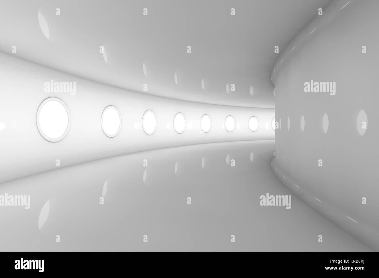 3D rendered Illustration of a empty futuristic spaceship or space ...