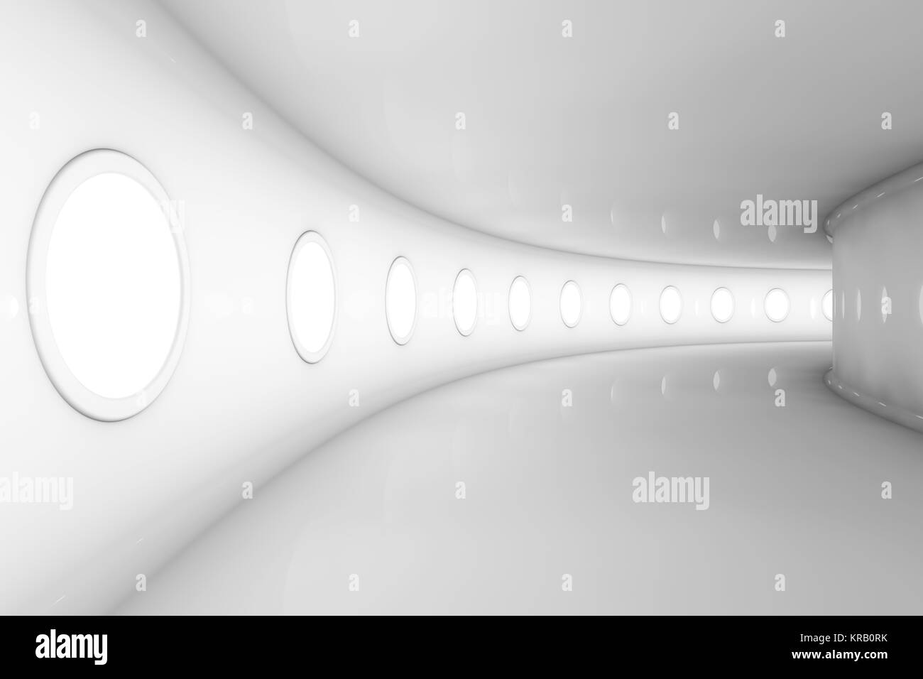 3D rendered Illustration of a empty futuristic spaceship or space ...