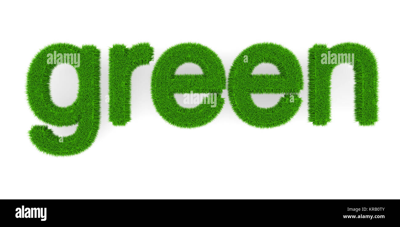 The word Green. Symbol for ecology. 3d illustration Stock Photo - Alamy