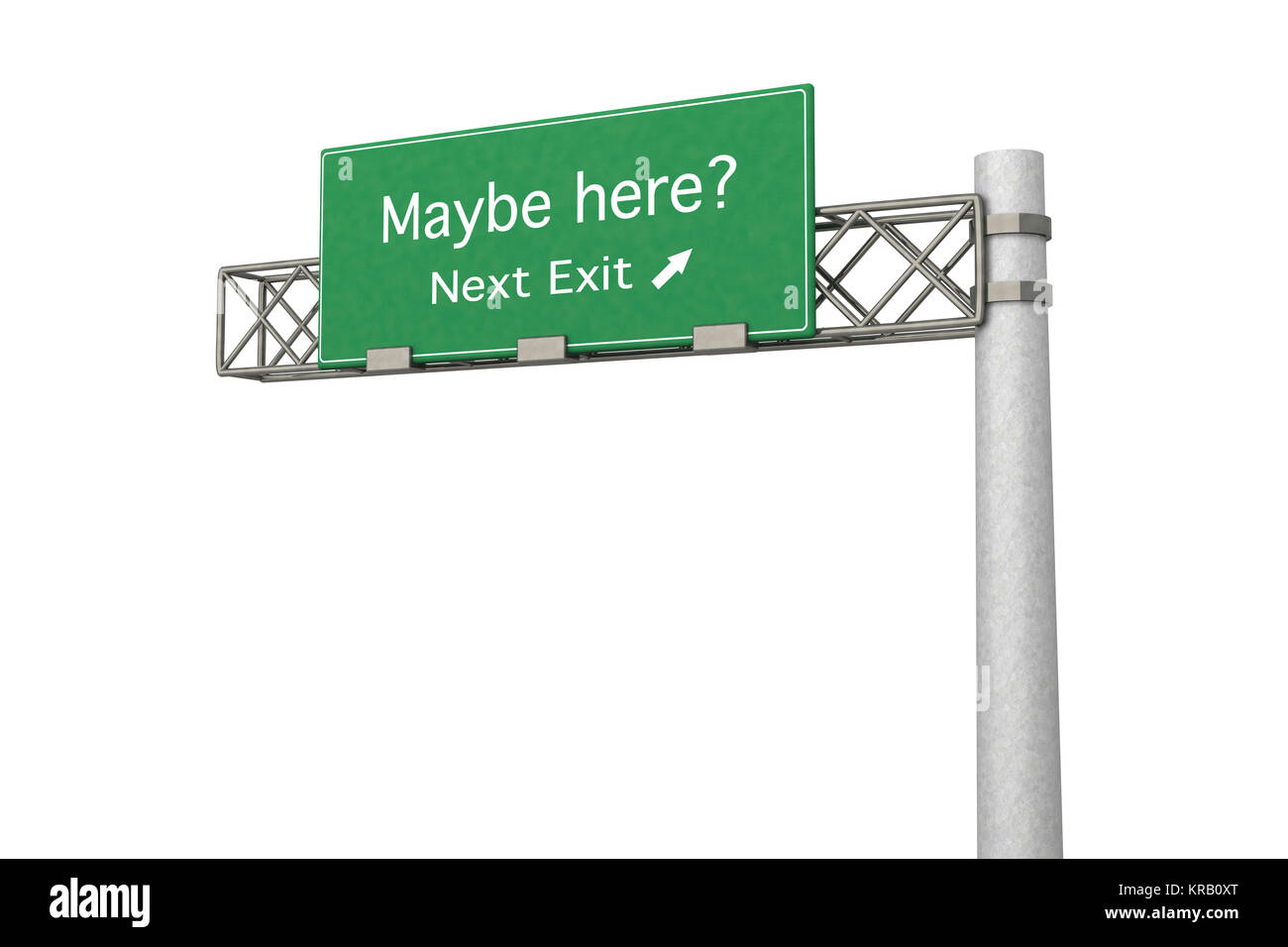 3D rendered Illustration. Highway Sign - the next exit maybe the right ...