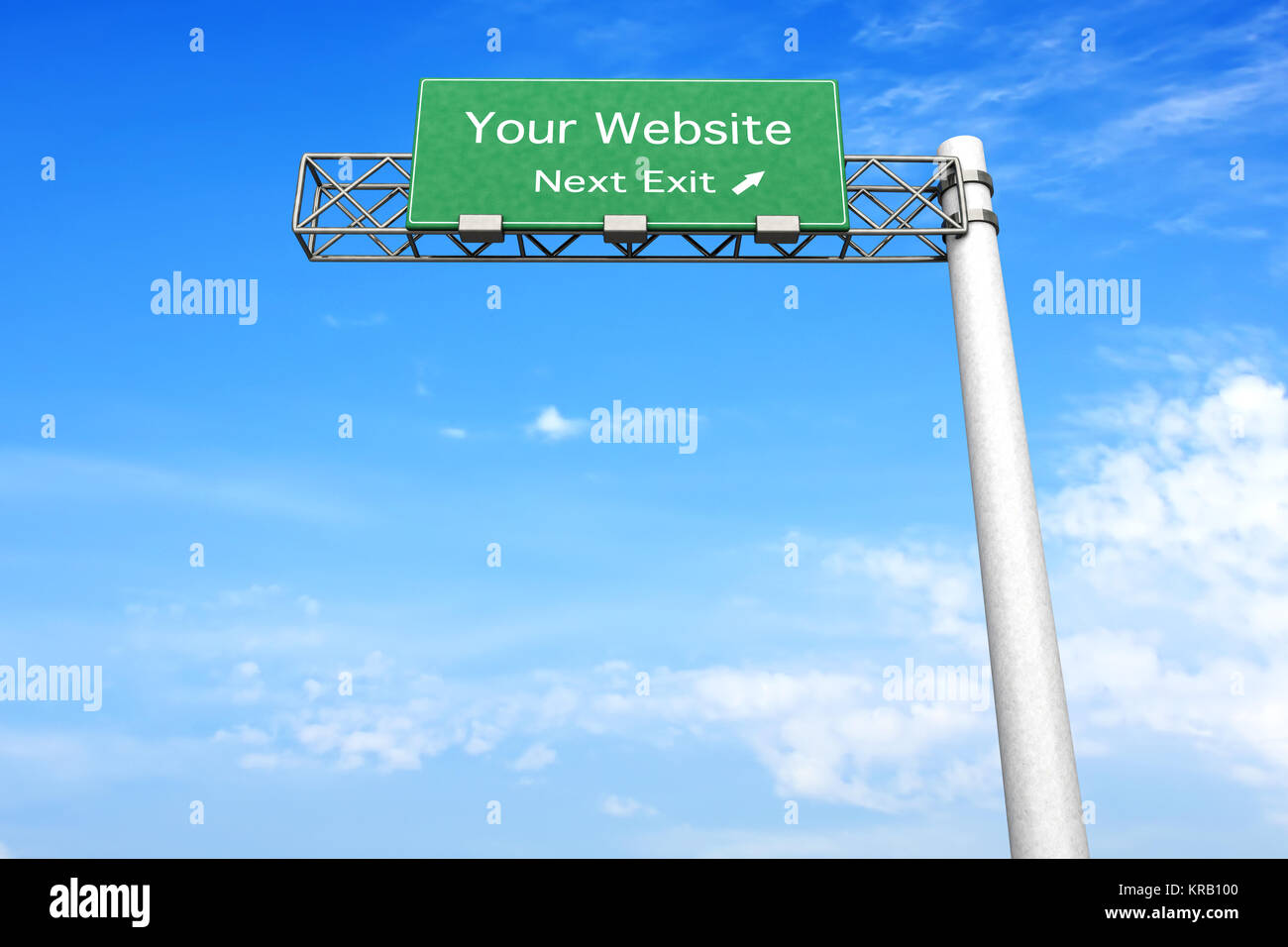 3D rendered Illustration. Highway Sign next exit to your Website Stock ...